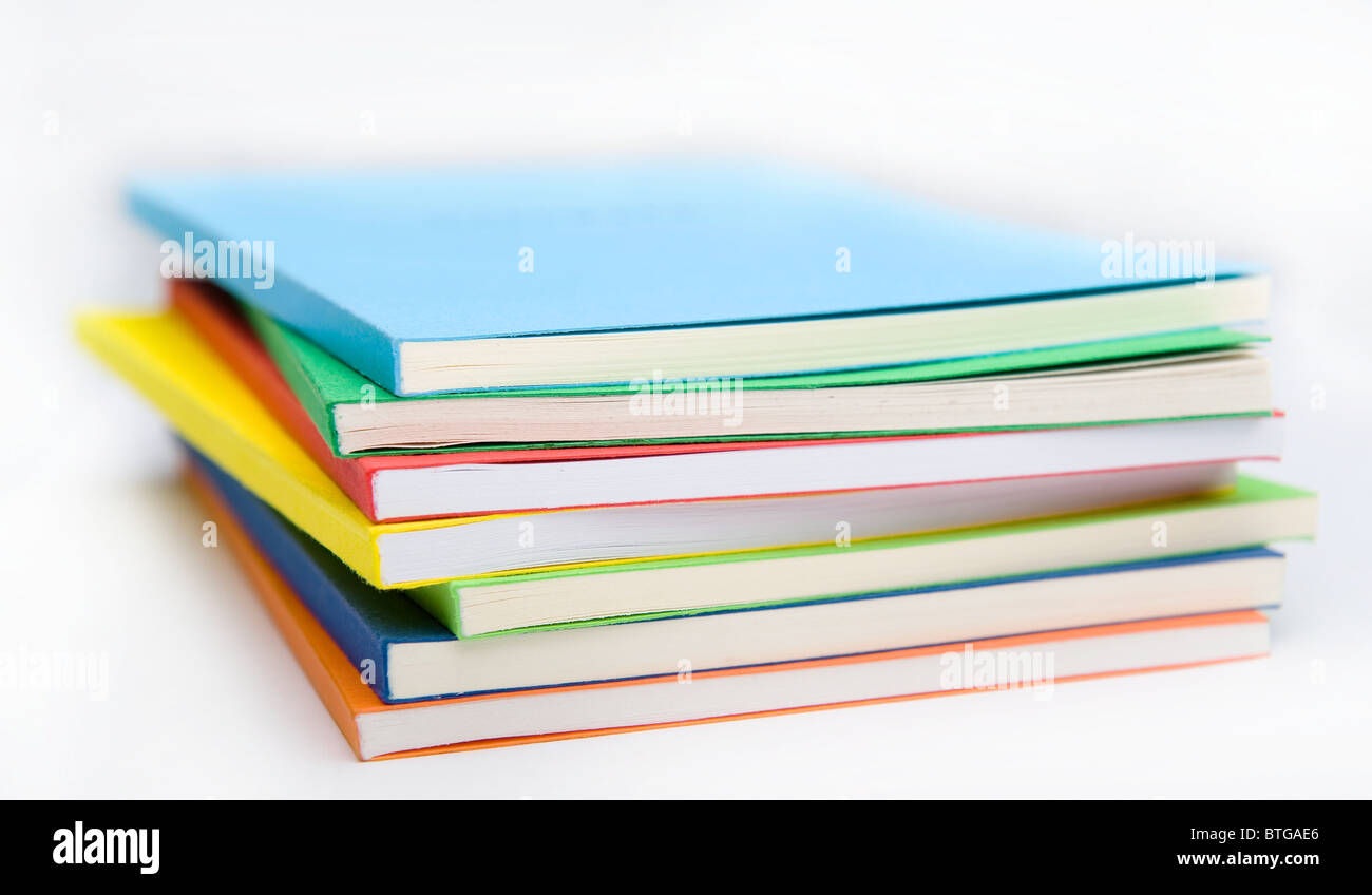 the stack of the coloured books Stock Photo - Alamy