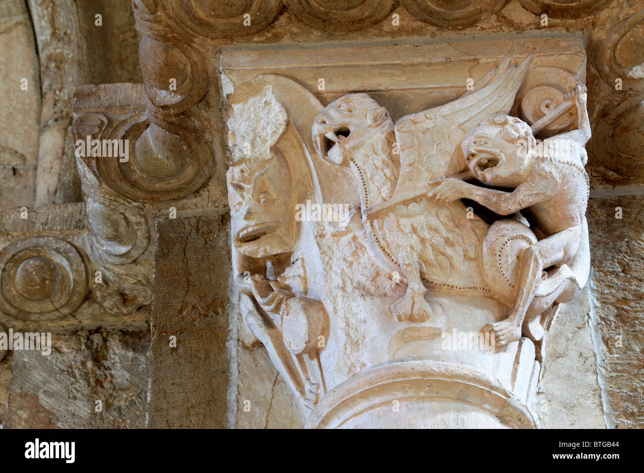 Capital column, church Sainte Marie Madeleine (Basilica of St ...