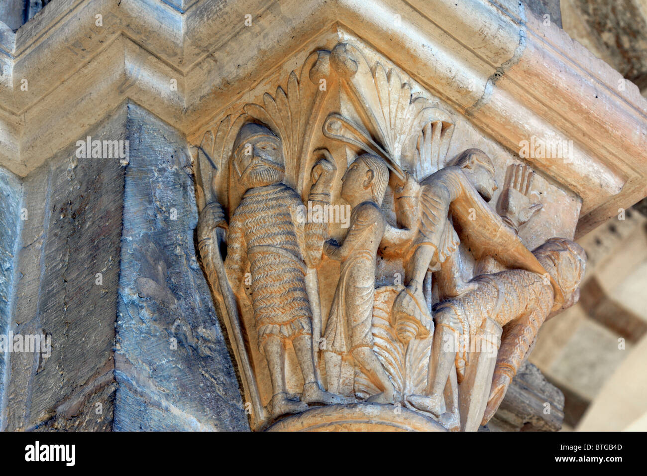 Capital column, church Sainte Marie Madeleine (Basilica of St ...