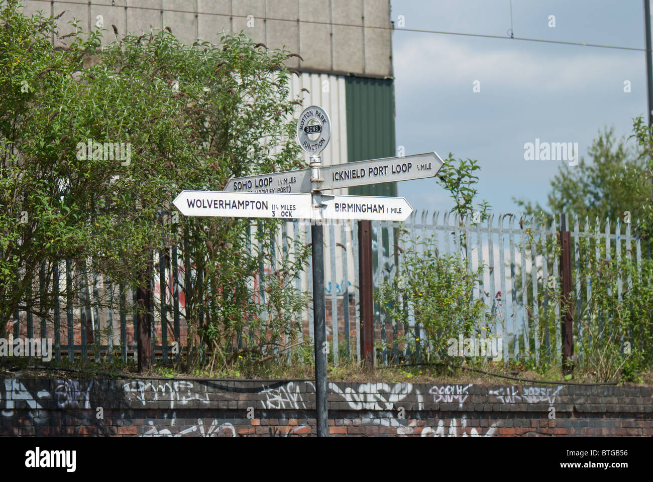 Sign post on the Birmingham to Wolverhampton canal Stock Photo - Alamy
