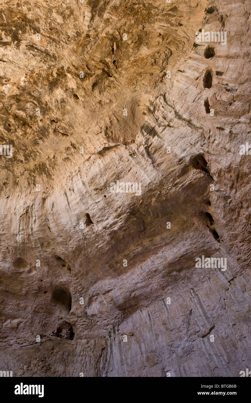 Looking overhead at the natural cave entrance of Carlsbad Caverns ...