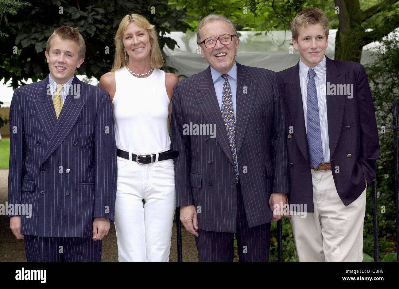 SIR DAVID FROST WITH HIS WIFE AND TWO OF HIS SONS (GEORGE, WILFRED AND ...