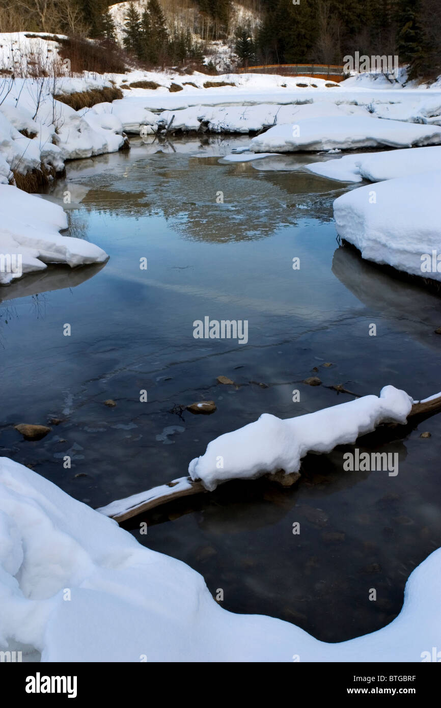 A river thawing in early spring with snow around river Stock Photo - Alamy