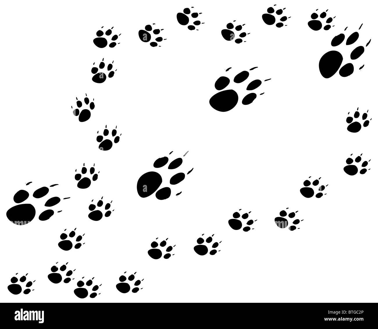 Paw prints illustration dog hi-res stock photography and images - Alamy