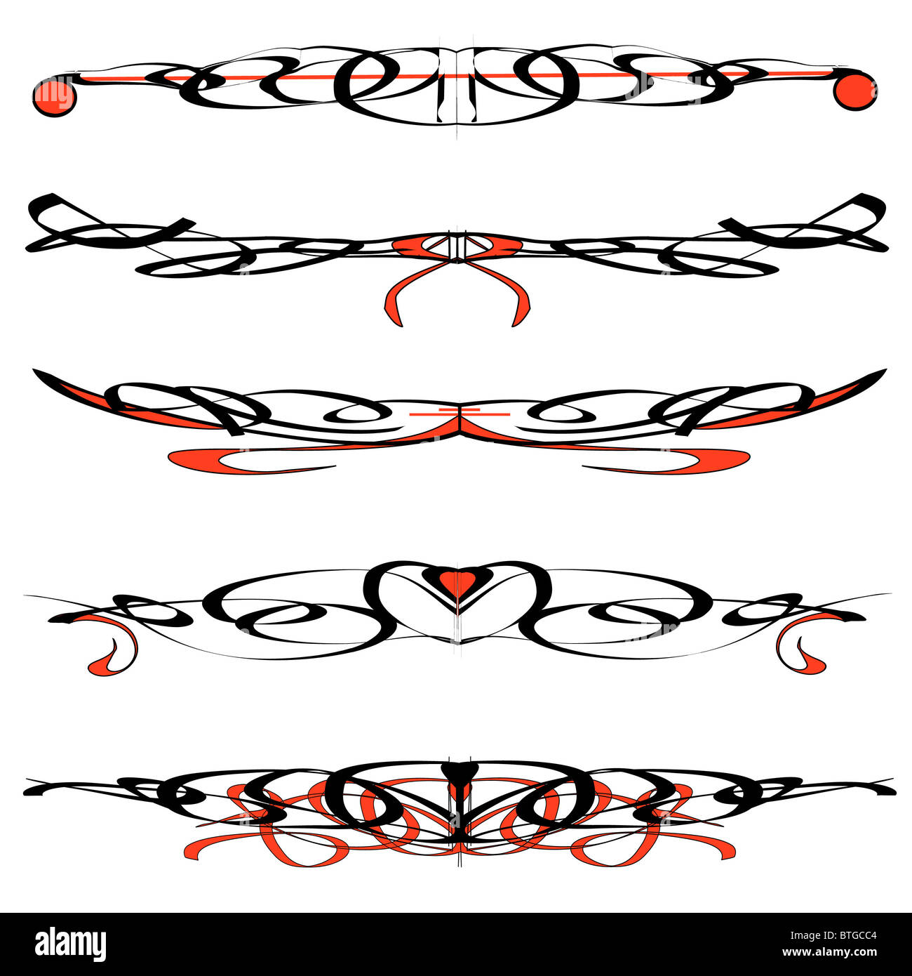 Five illustrated parchment scroll designs Stock Photo - Alamy