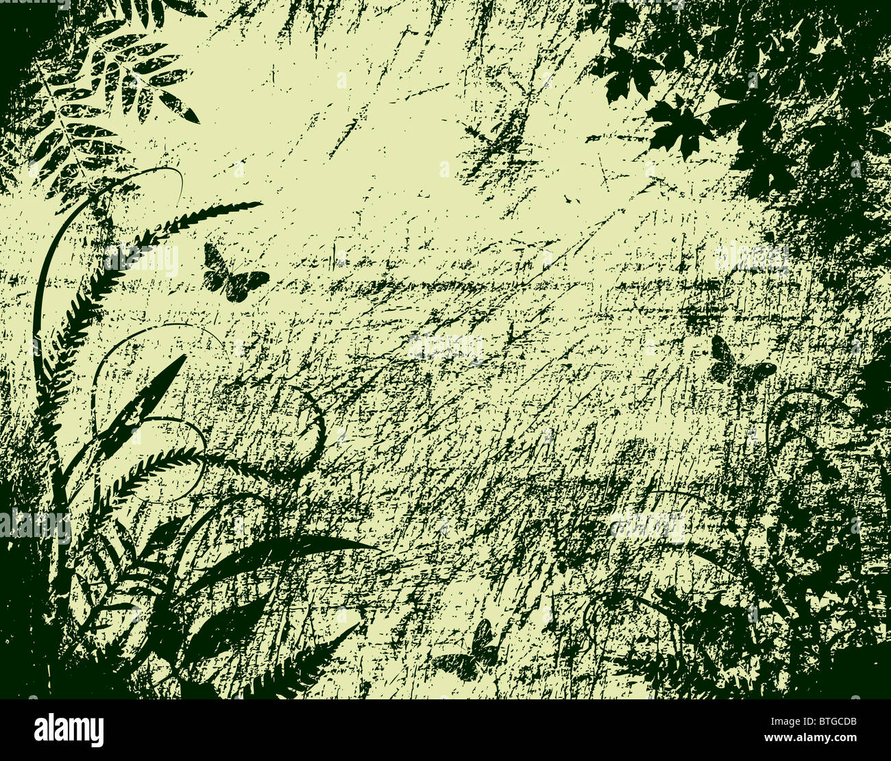 Illustrated background of a grungy natural setting Stock Photo - Alamy