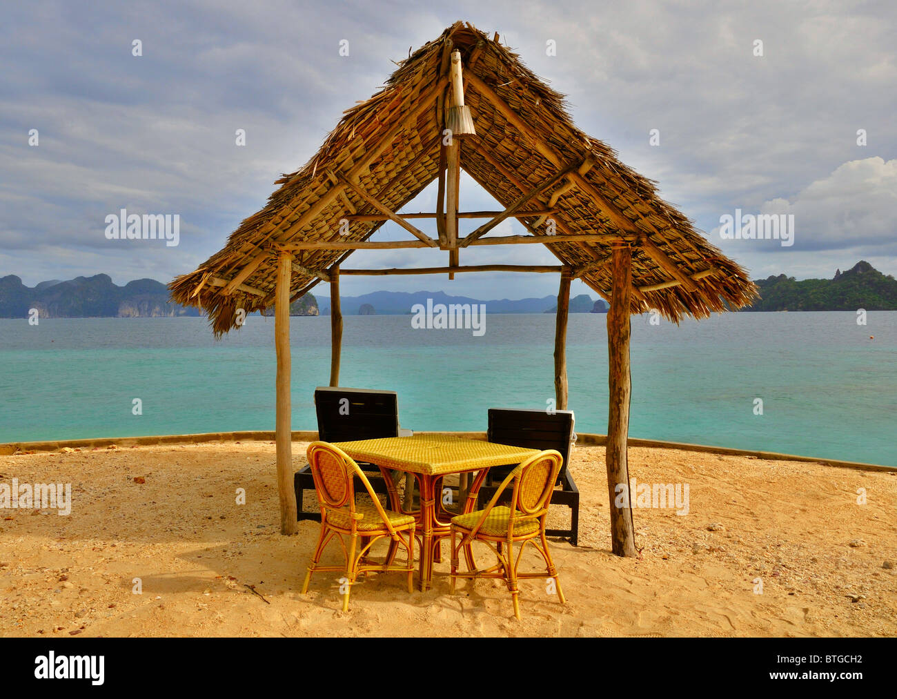 Relaxing Beach in Sunset light Stock Photo - Alamy