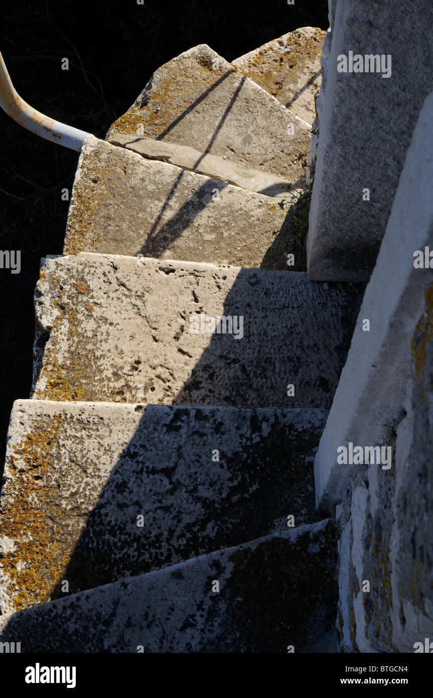 Steps of famous Toreta Tower, icon of Silba Island, Croatia Stock Photo ...