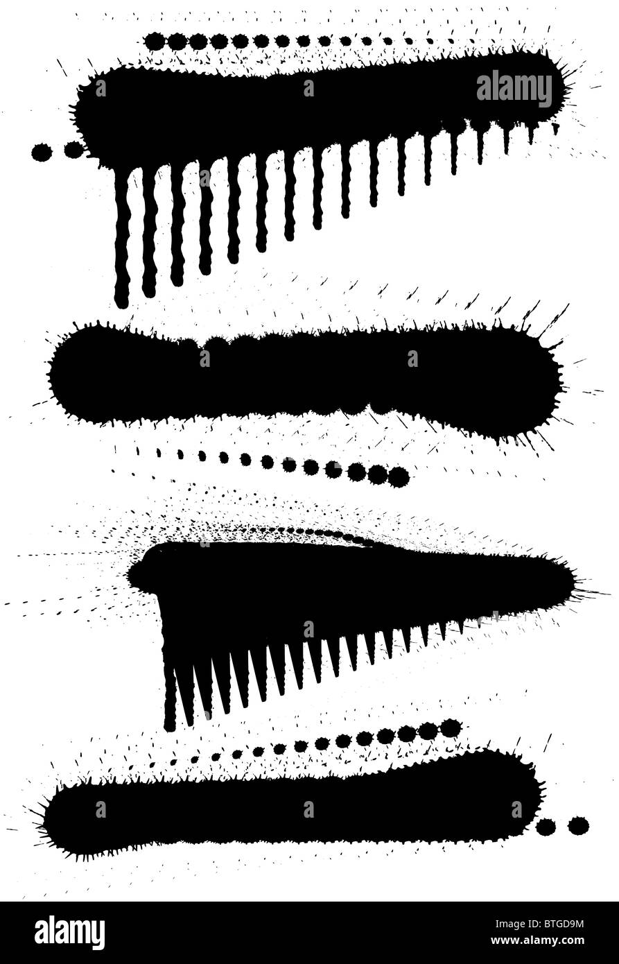 Four abstract illustrated ink splatter banners Stock Photo - Alamy