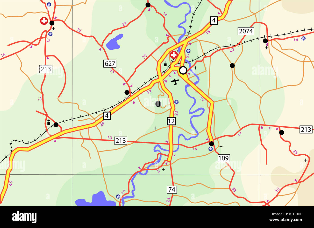 Road atlas map hi-res stock photography and images - Alamy
