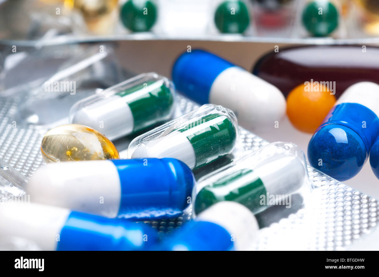 medical capsules isolated on white background Stock Photo - Alamy