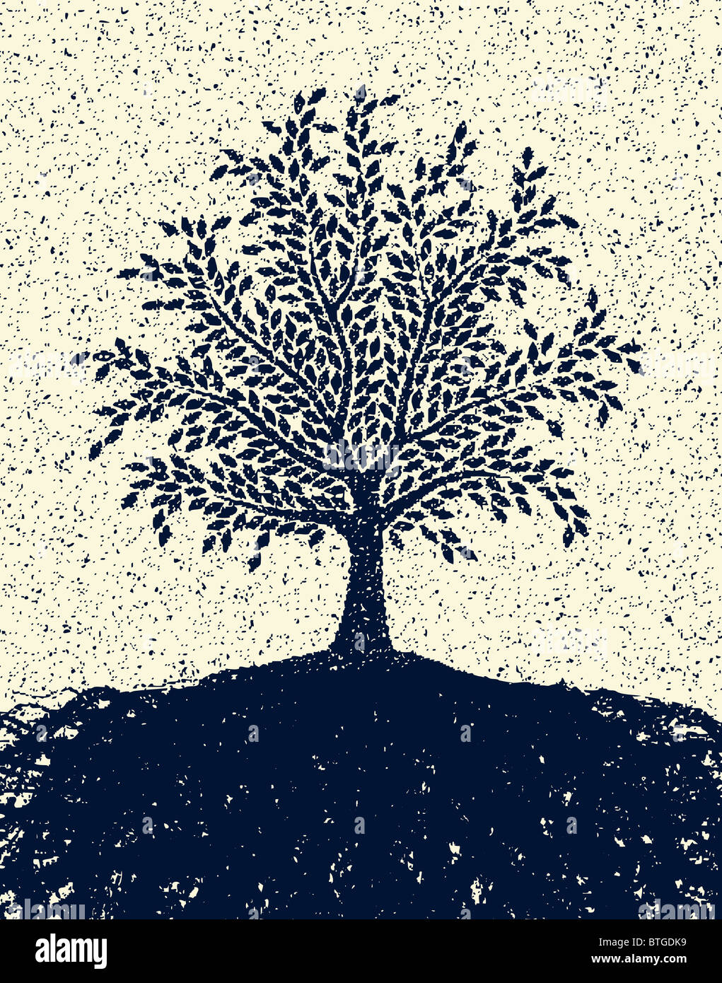 Illustration of a tree with grunge Stock Photo - Alamy