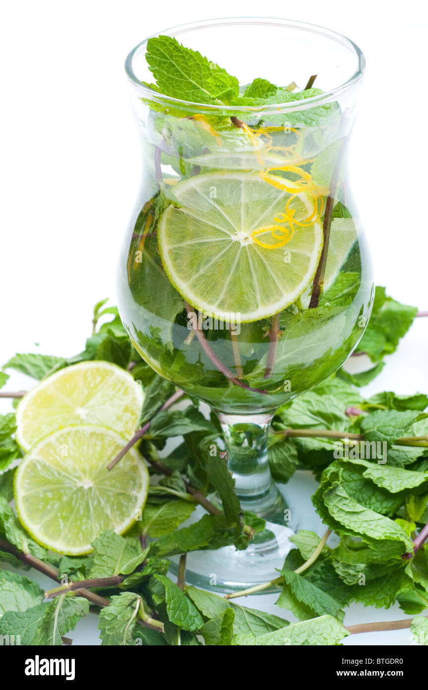 Fresh mojito cocktail on glass Stock Photo - Alamy