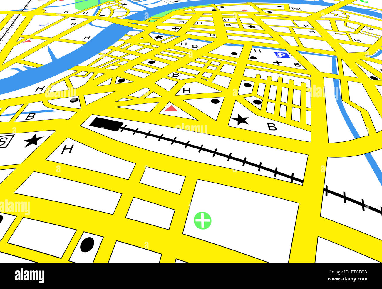 Illustrated street map generic city hi-res stock photography and images ...