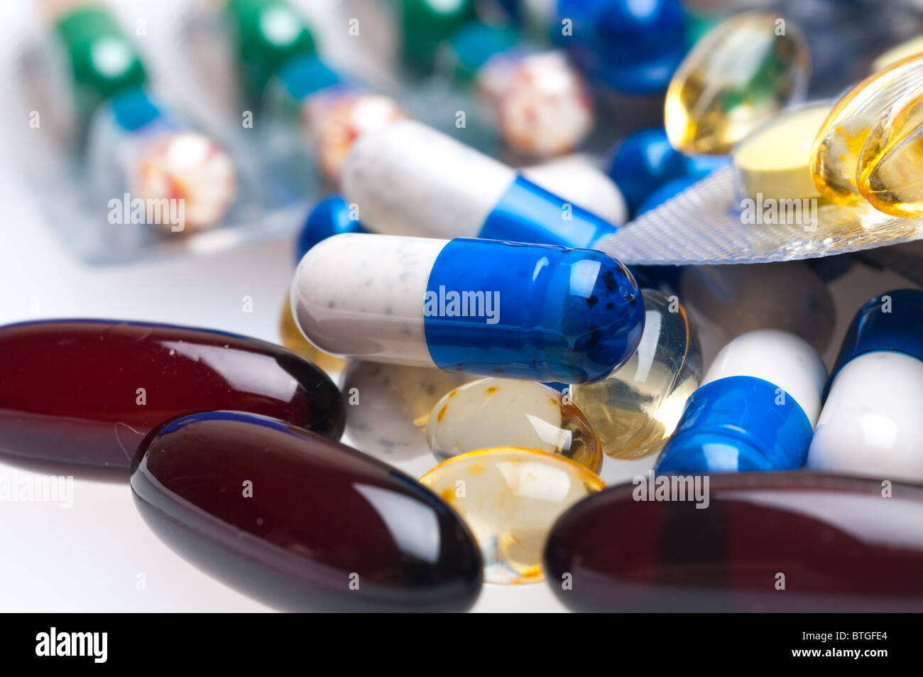 medical capsules isolated on white background Stock Photo - Alamy