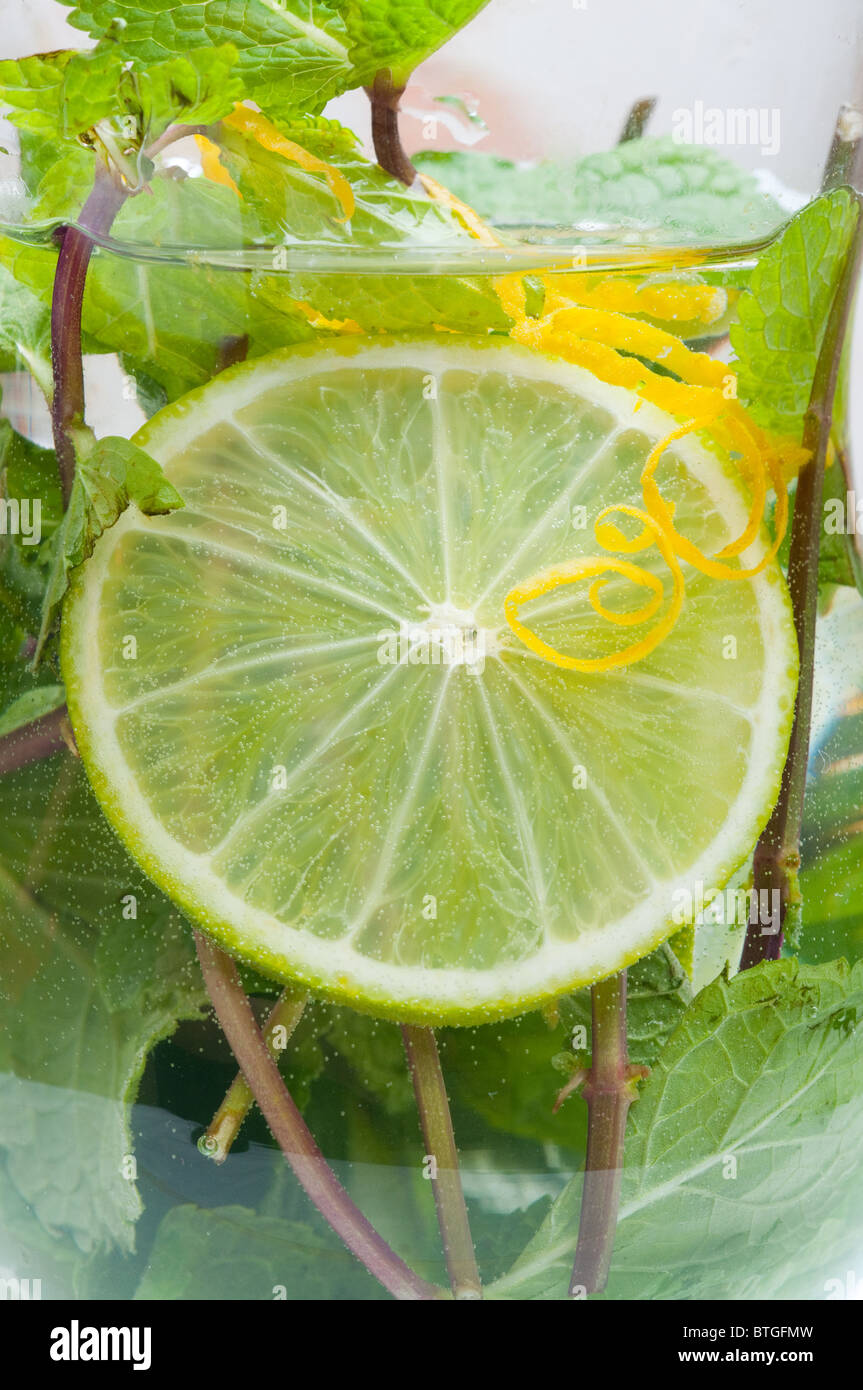Fresh mojito cocktail on glass Stock Photo - Alamy