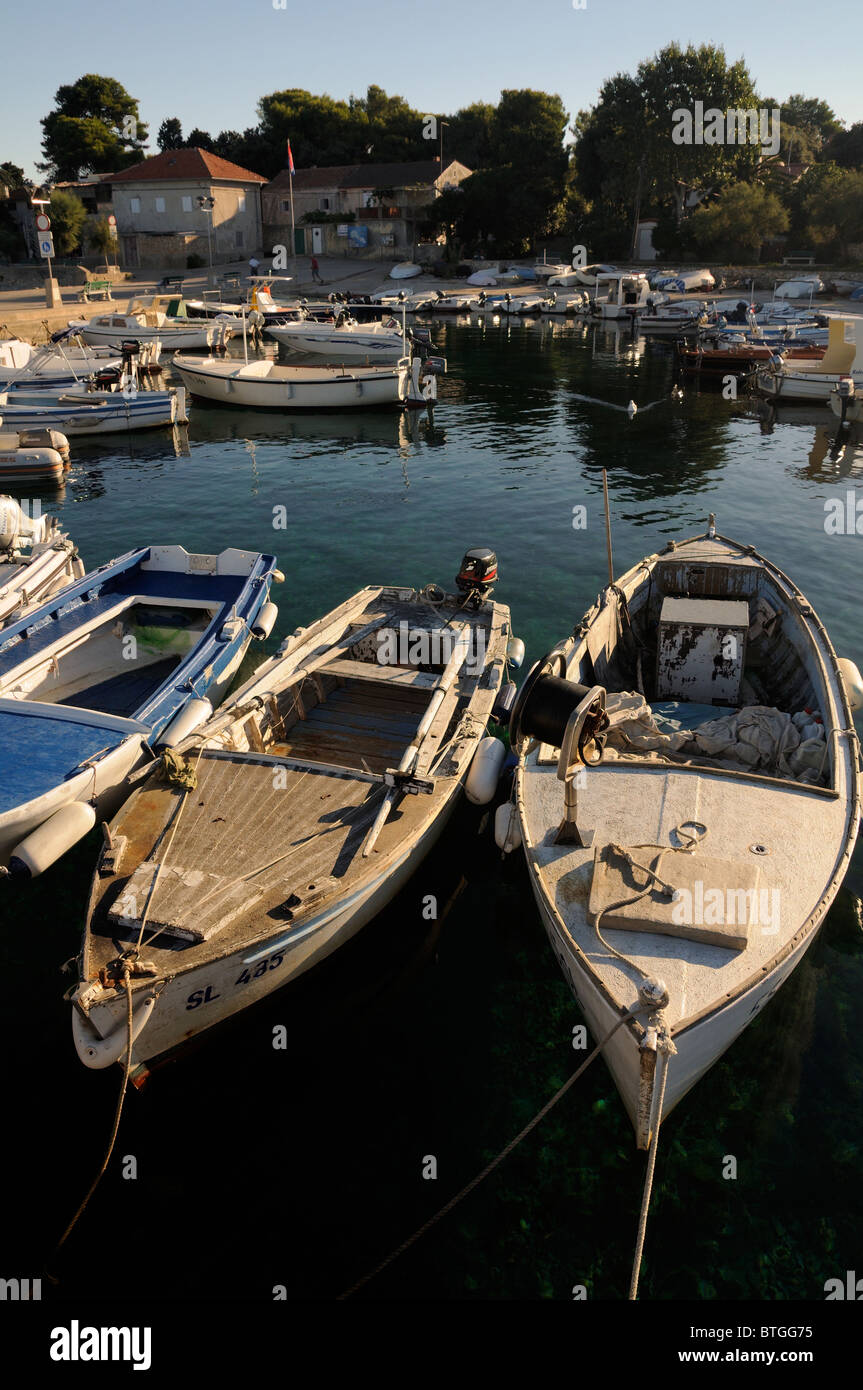 Morning scene in small port, Silba Island, Croatia Stock Photo - Alamy