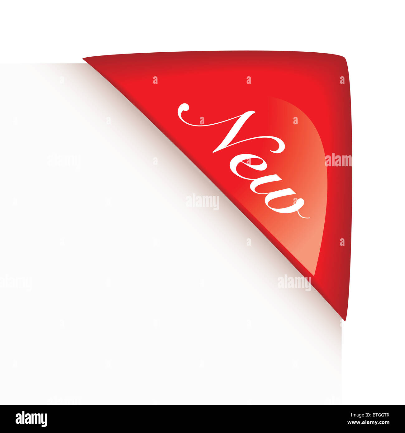 Red paper corner with shadow and white paper square Stock Photo - Alamy