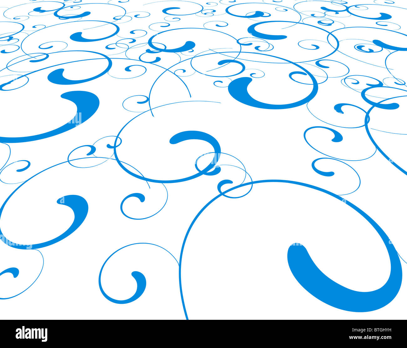 Abstract illustrated background of blue twirl shapes Stock Photo - Alamy