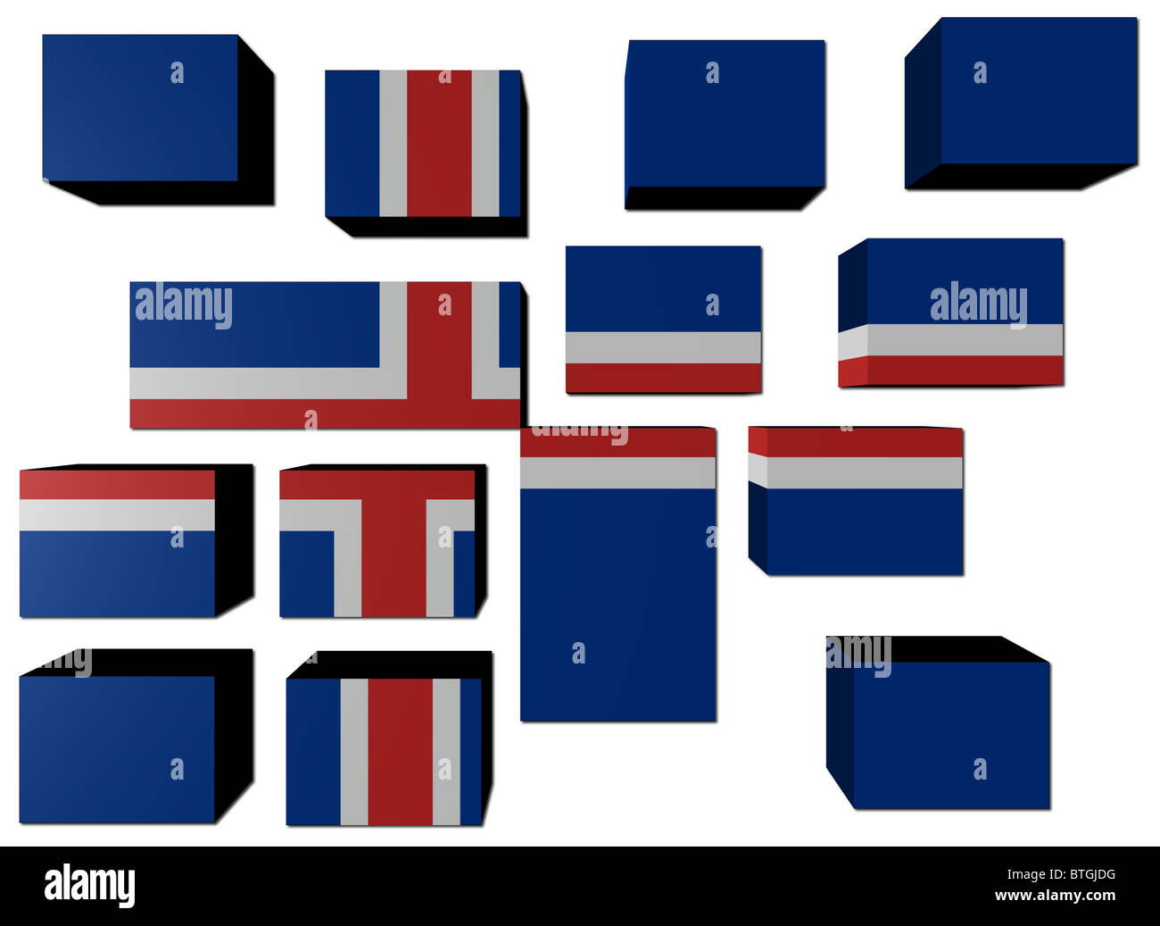 Icelandic Flag on cubes against white illustration Stock Photo - Alamy
