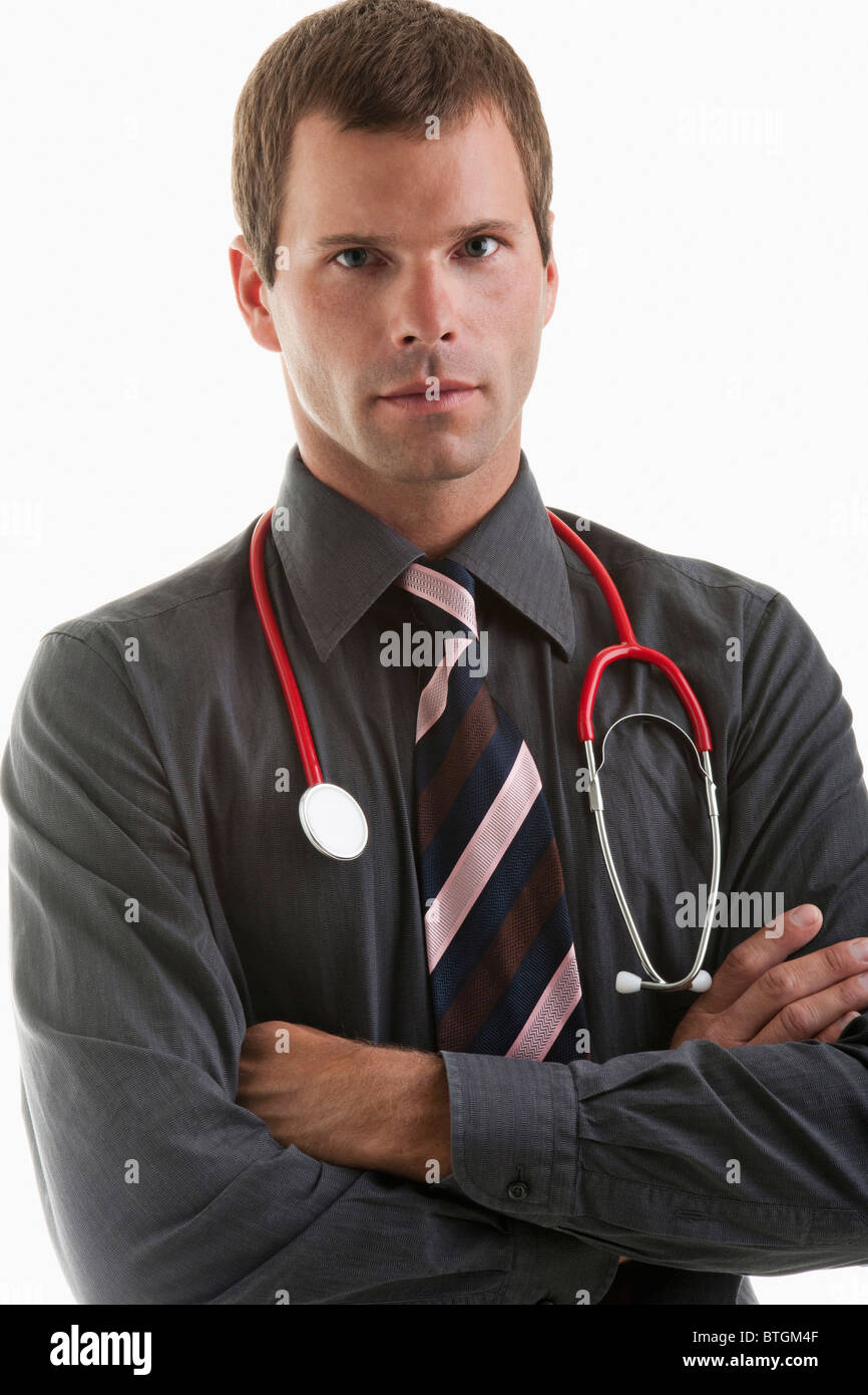 Portrait of a doctor wearing stethoscope Stock Photo - Alamy