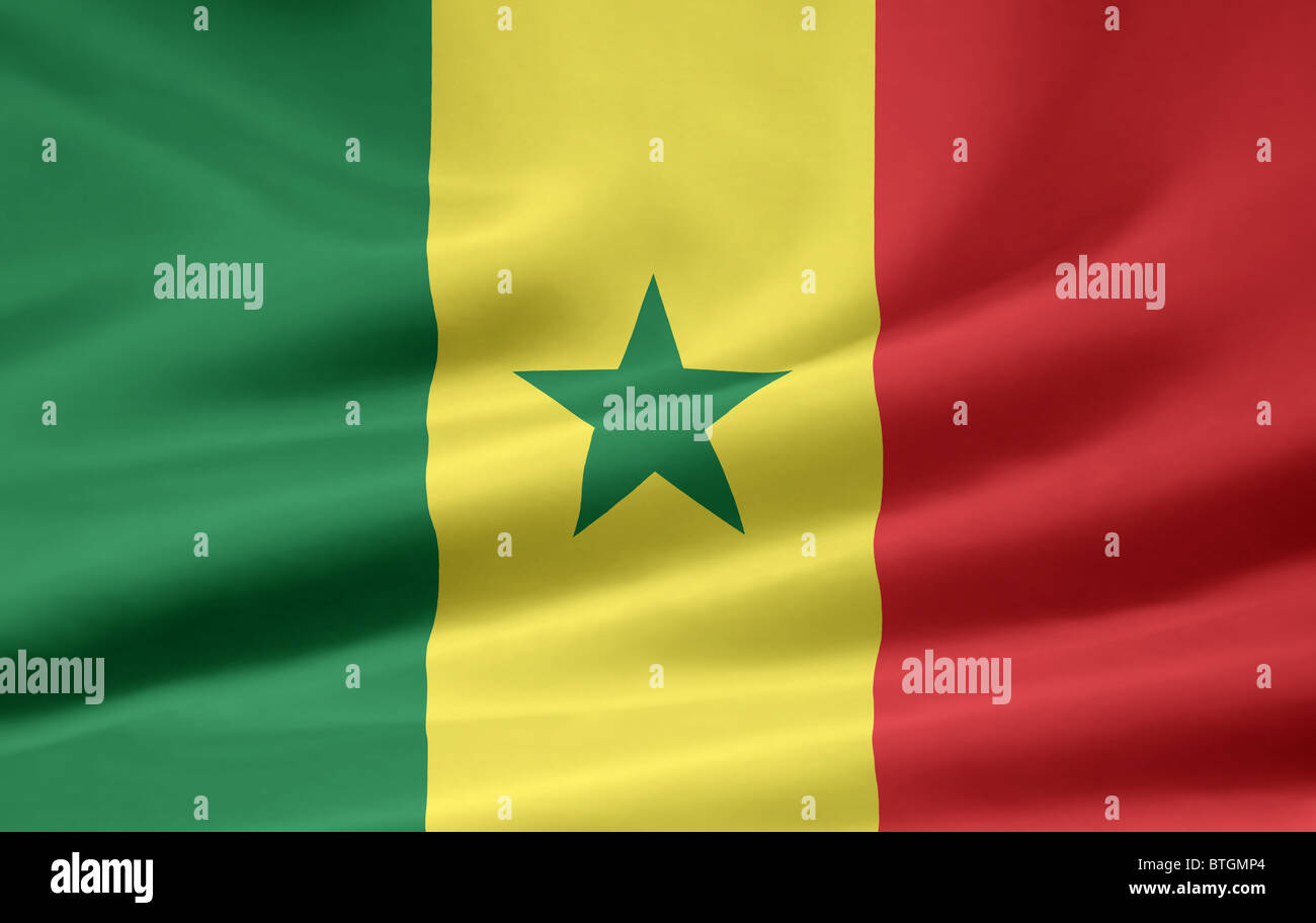 Large flag of Senegal Stock Photo - Alamy