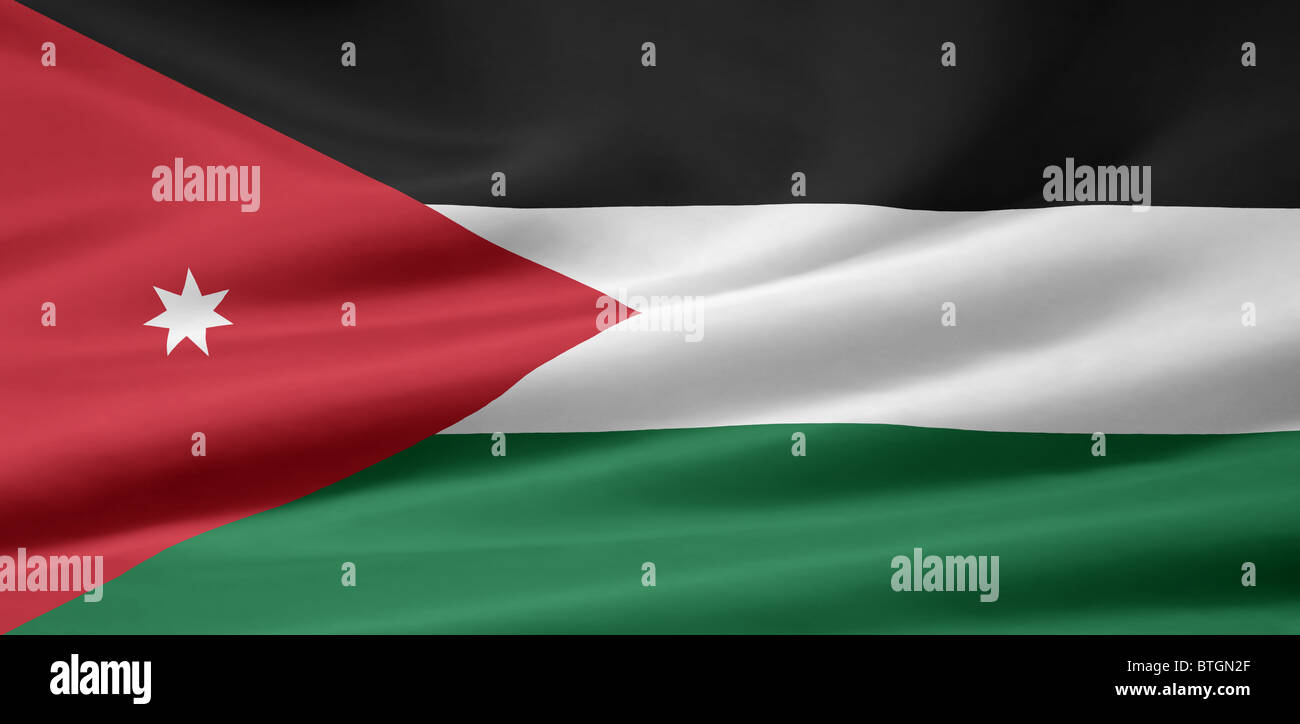 High resolution flag of Jordan Stock Photo - Alamy