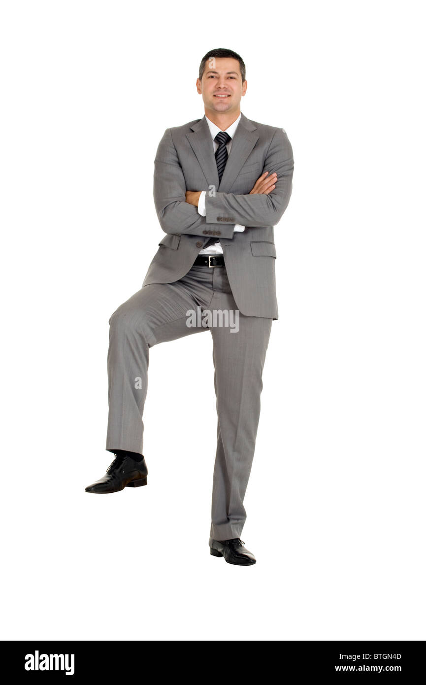 businessman with a foot on a step Stock Photo - Alamy