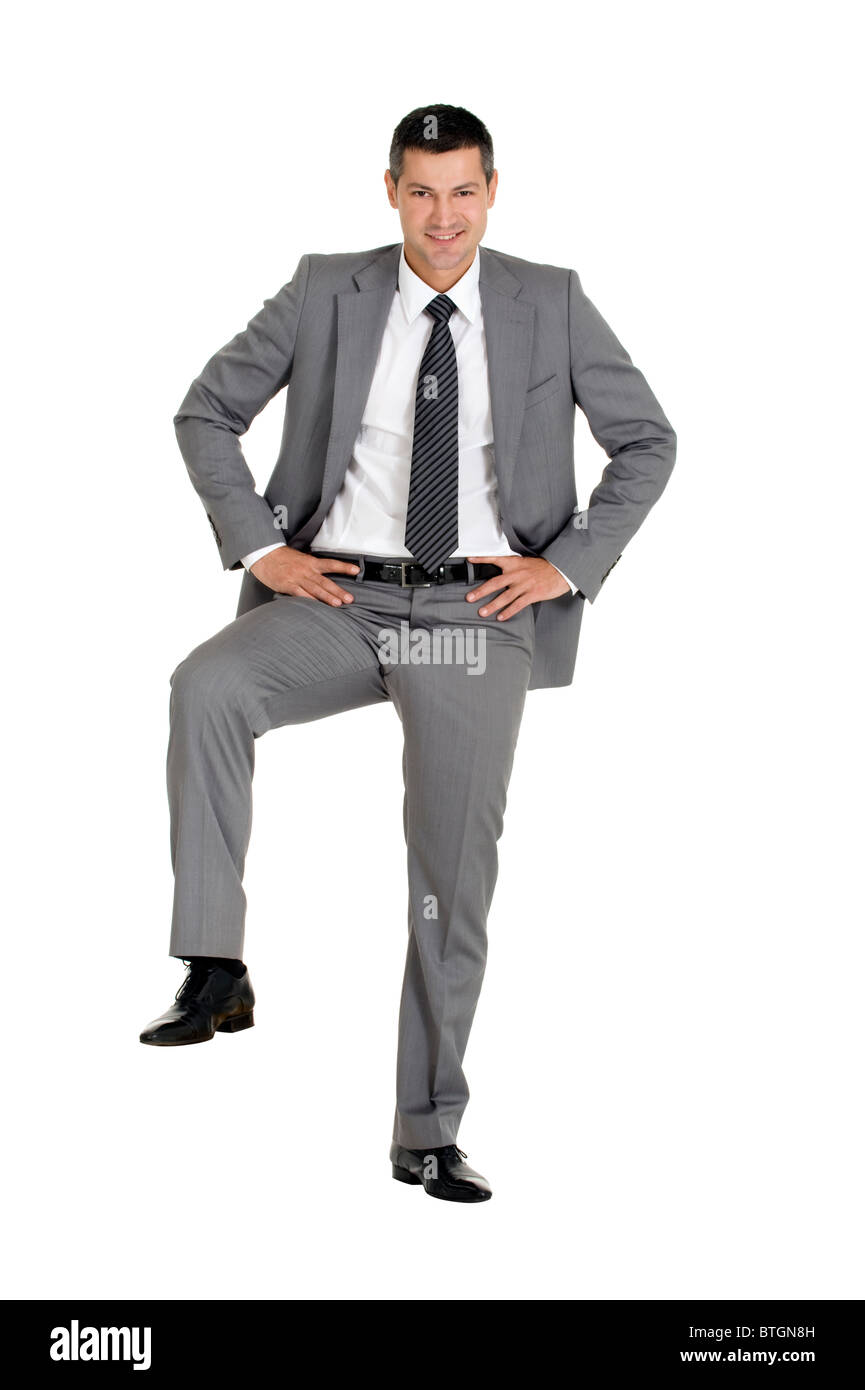 businessman with a foot on a step Stock Photo - Alamy