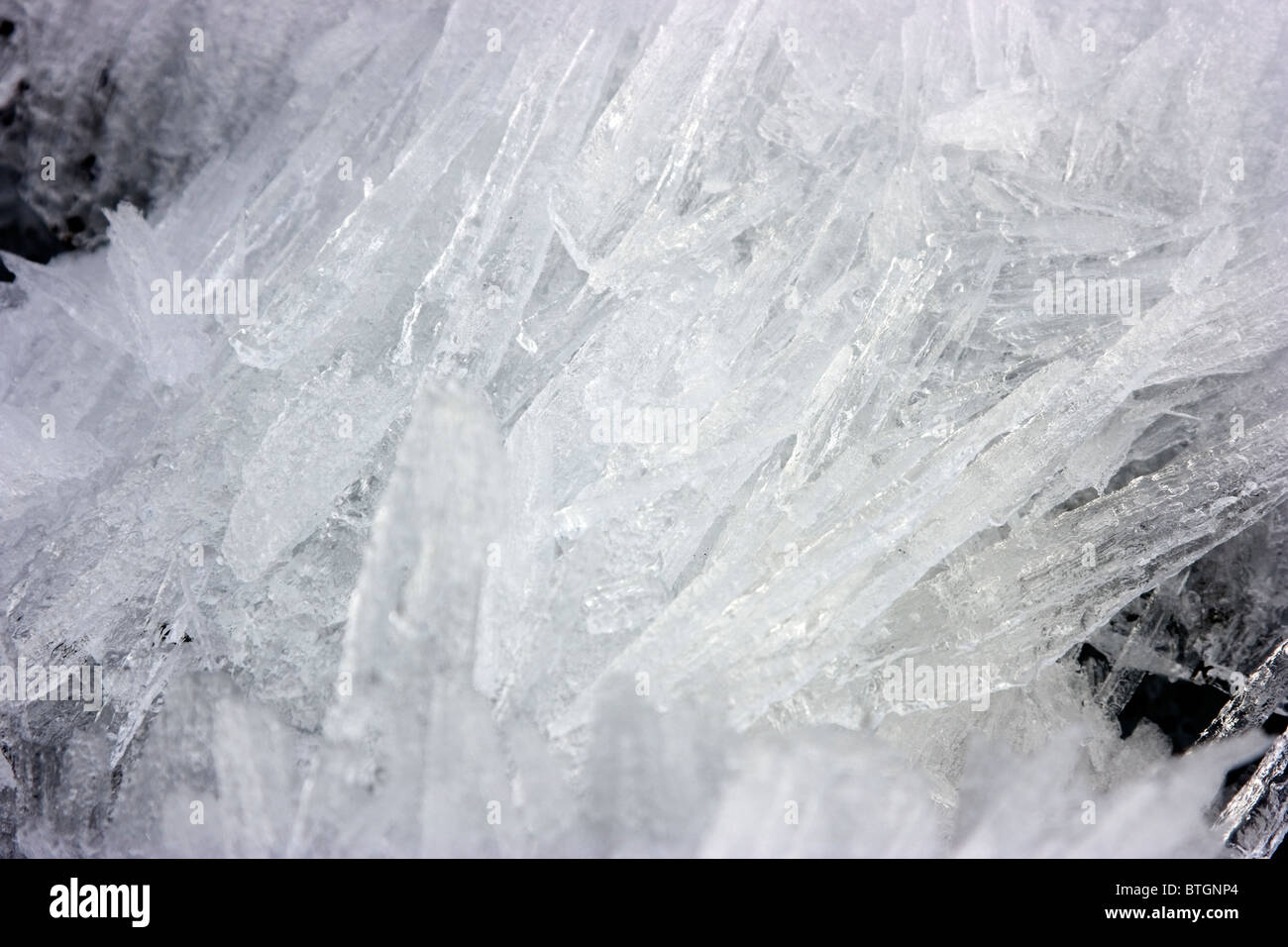 Structure from the burst ice Stock Photo - Alamy
