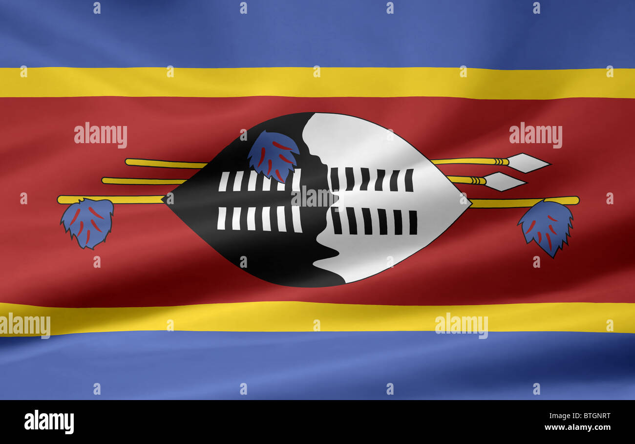Large flag of Swaziland Stock Photo - Alamy