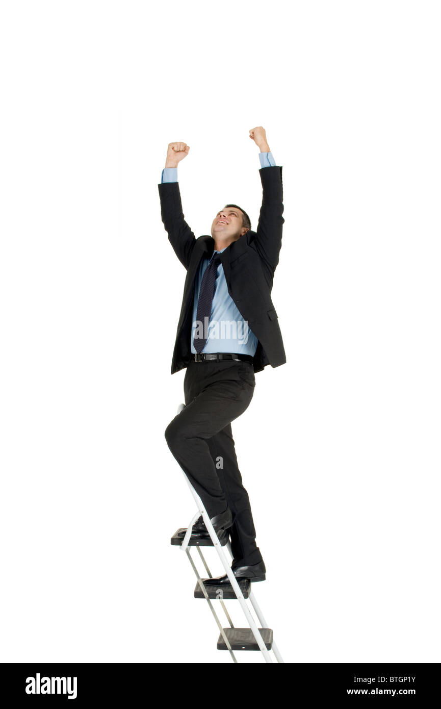Office worker climbing up ladder hi-res stock photography and images ...