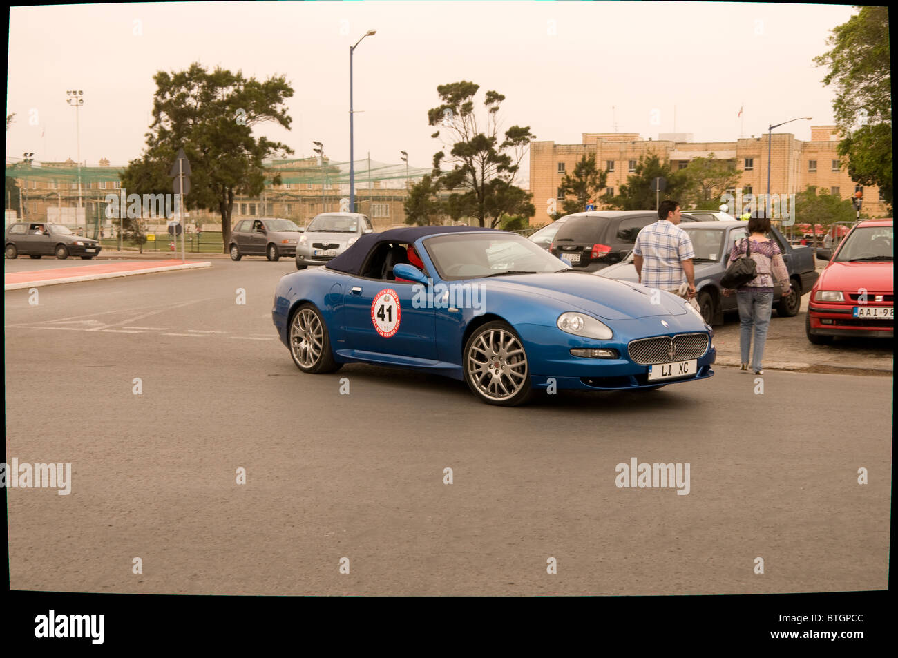 A Maserati Spyder takes part in the practice session for the Valletta ...