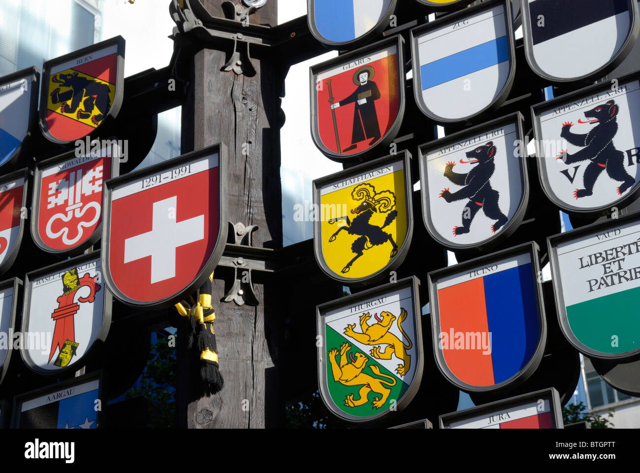 Cantonal Tree representing the Swiss Cantons in Swiss Court, Leicester ...
