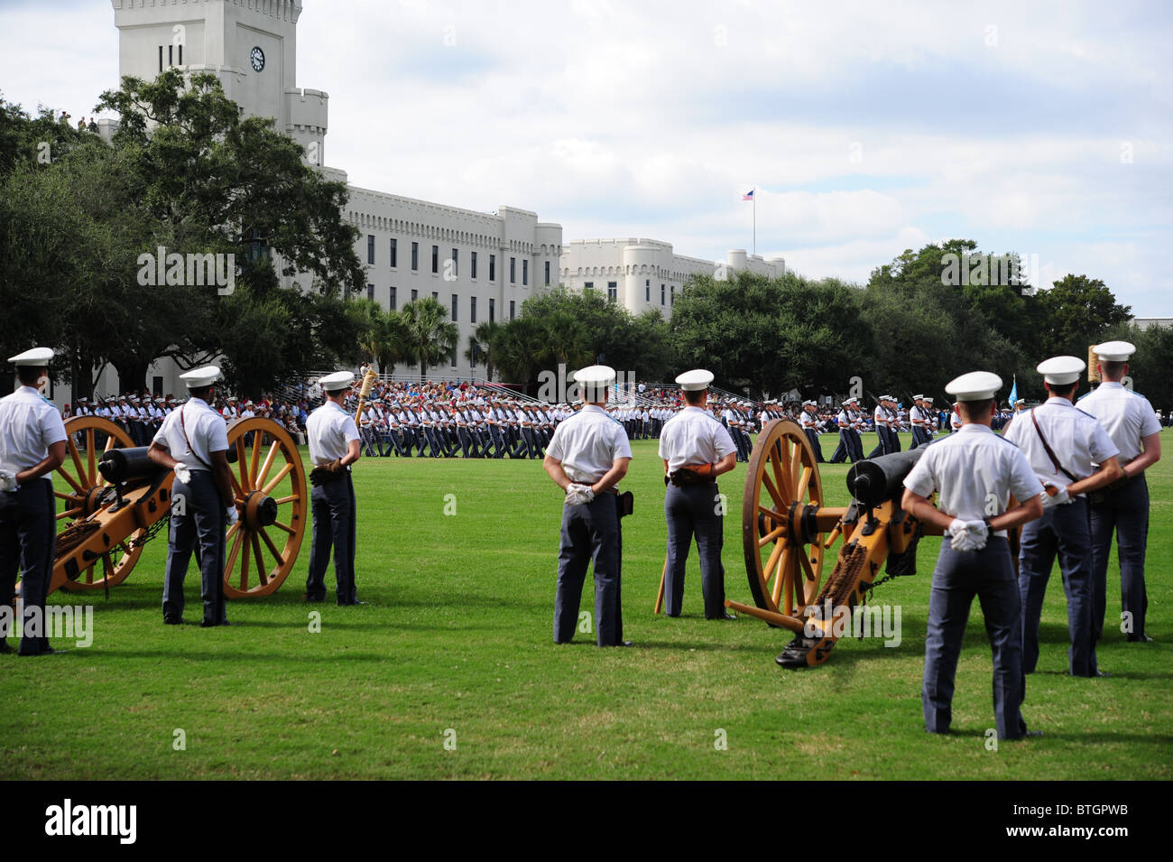 Cannon Brigade at The Citadel Friday afternoon Parade Stock Photo - Alamy