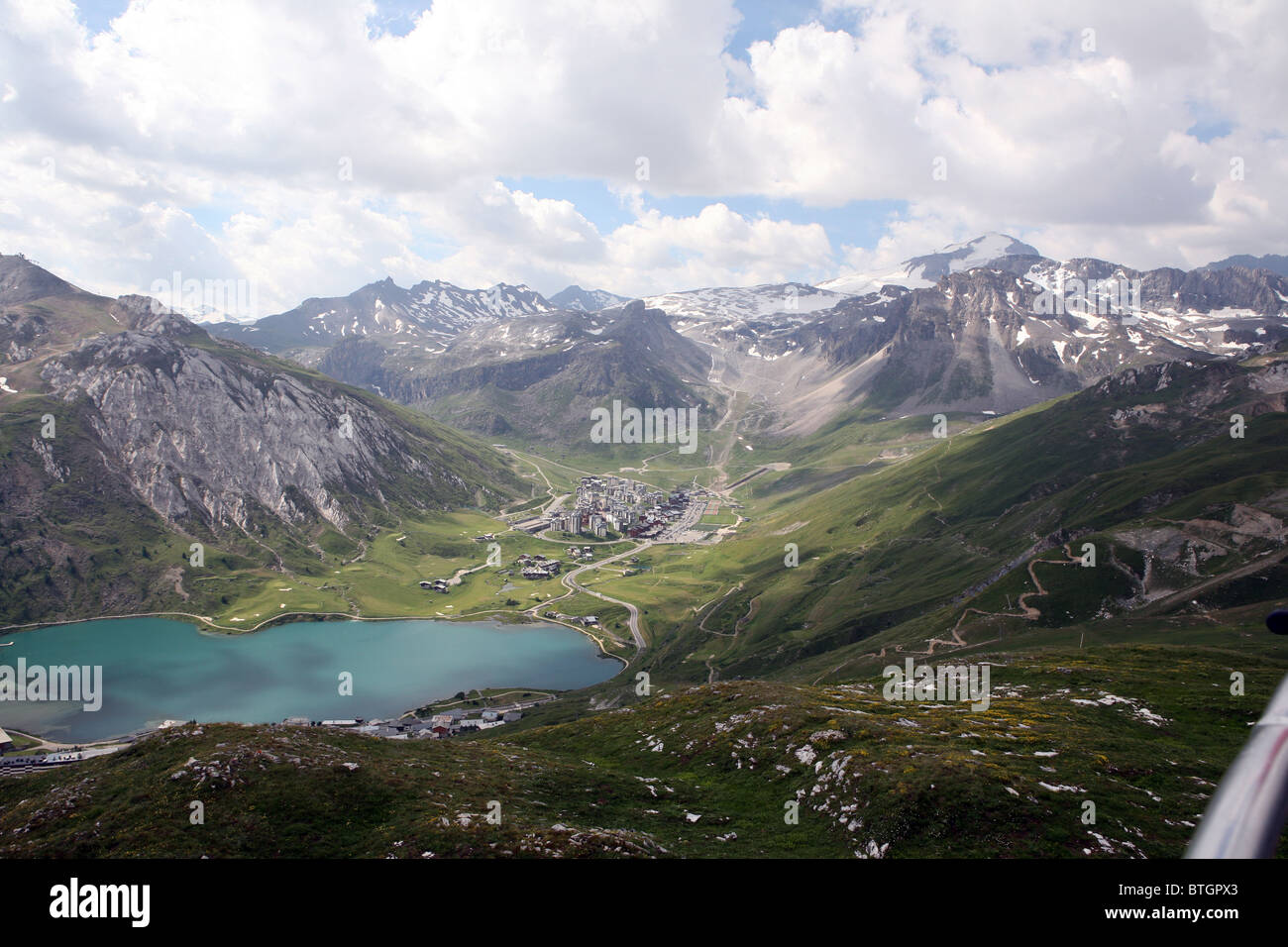 Eye of the needle or Aguille Percee area near Tignes Val d'Isere in the ...
