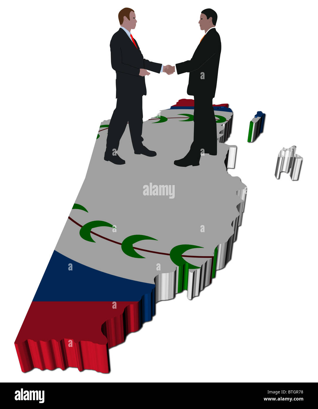 Business people shaking hands on Belize map flag illustration Stock ...
