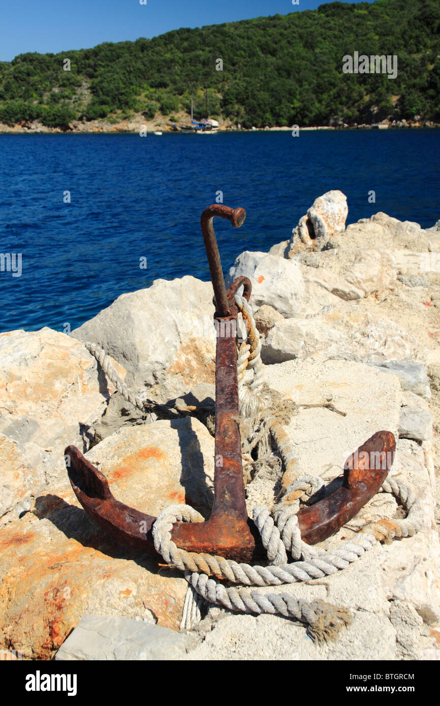 Old rusty anchor in Valun village on Cres Island, Croatia Stock Photo ...