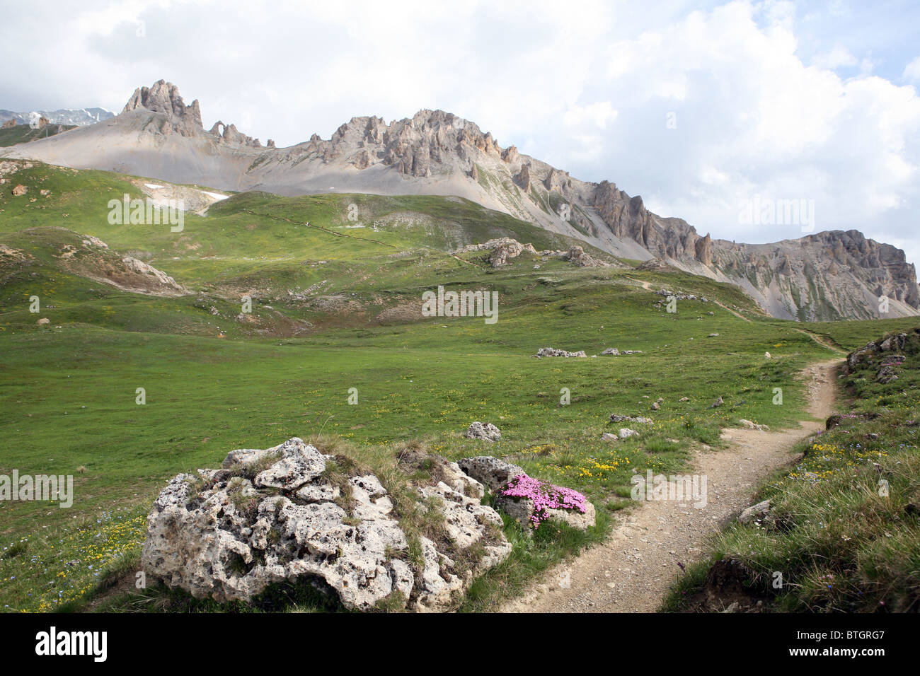 Eye of the needle or Aguille Percee area near Tignes Val d'Isere in the ...