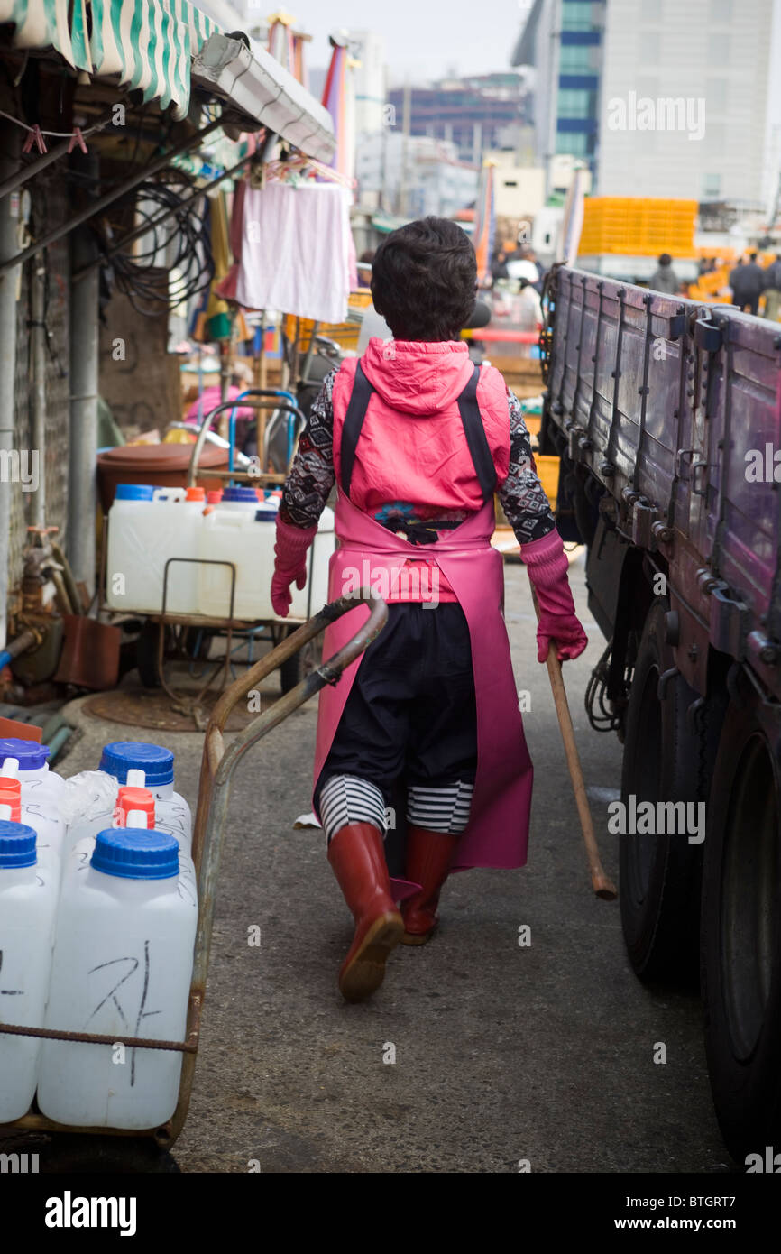 Female Porter at Jagalchi Fish Market Busan South Korea Stock Photo - Alamy