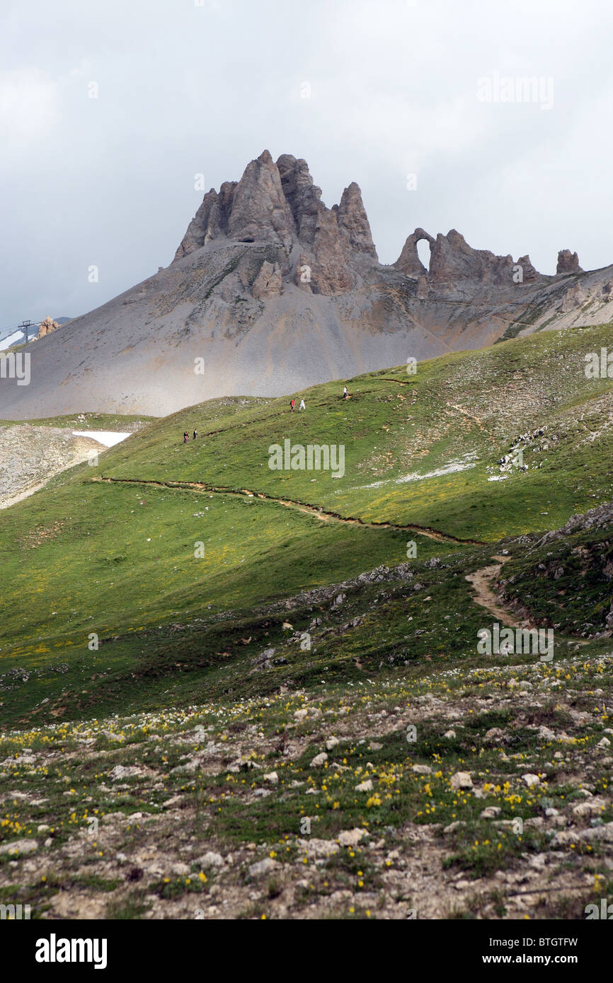 Eye of the needle or Aguille Percee area near Tignes Val d'Isere in the ...
