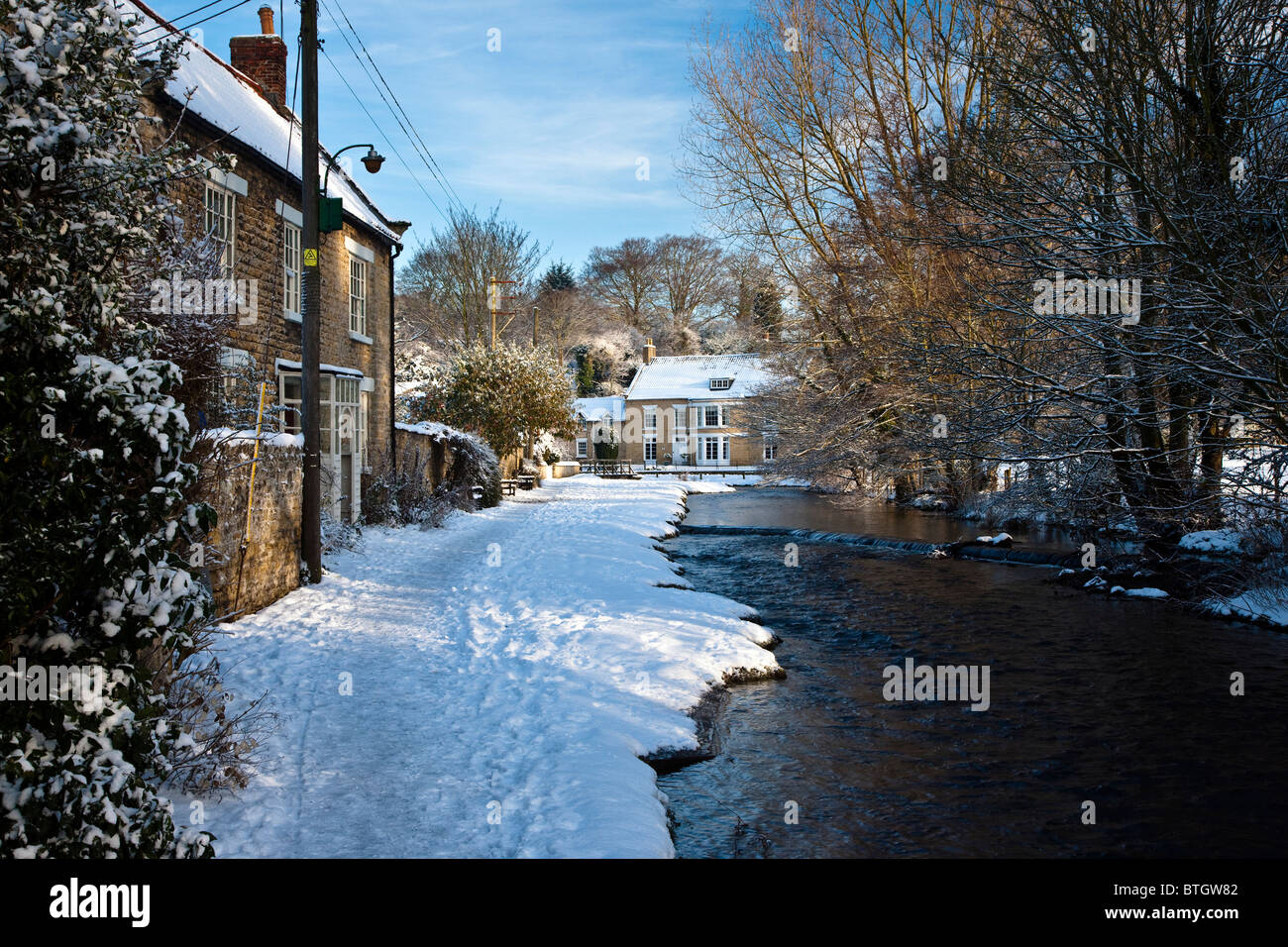 The picturesque streamside cottages at Thornton le Dale, North ...