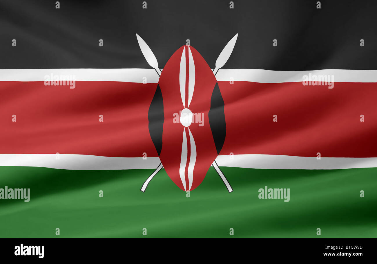 High resolution flag of Kenya Stock Photo - Alamy