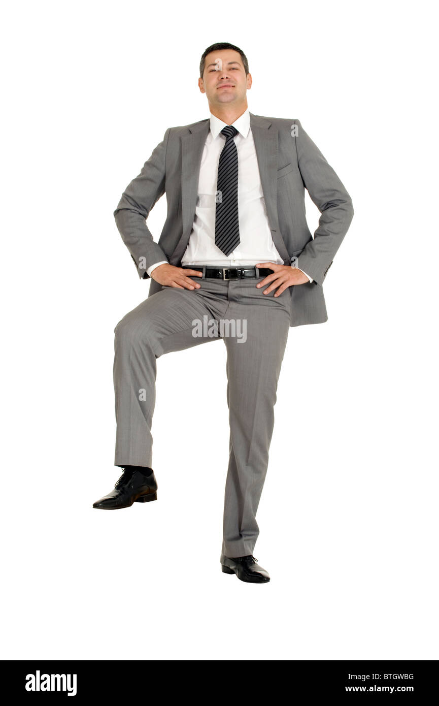 businessman with a foot on a step Stock Photo - Alamy