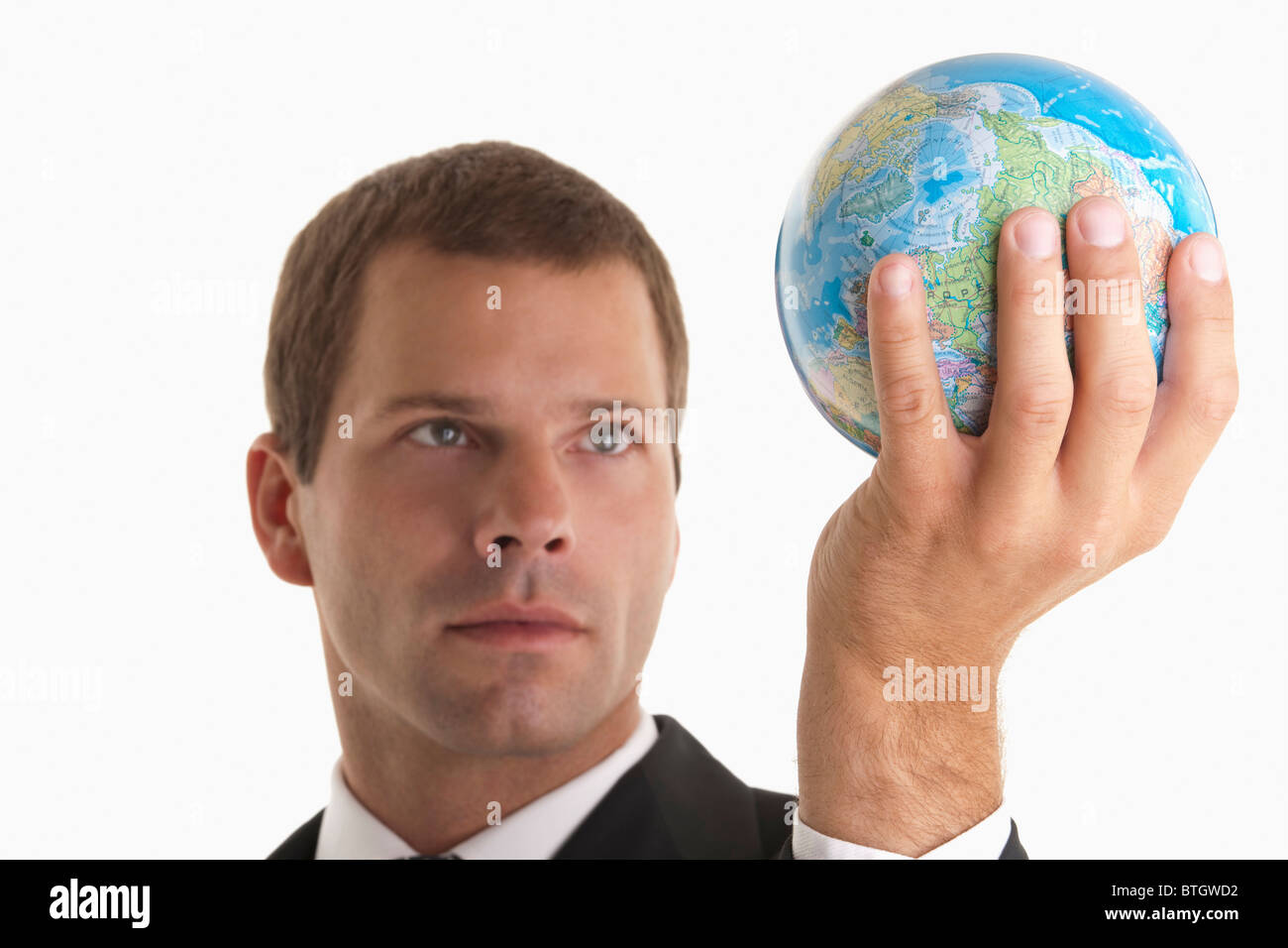 Man holding globe Stock Photo - Alamy Man holding globe Stock Photo - Alamy