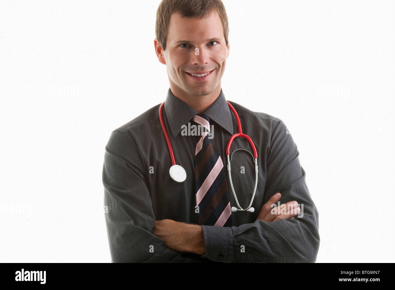 Portrait of a doctor wearing stethoscope Stock Photo - Alamy