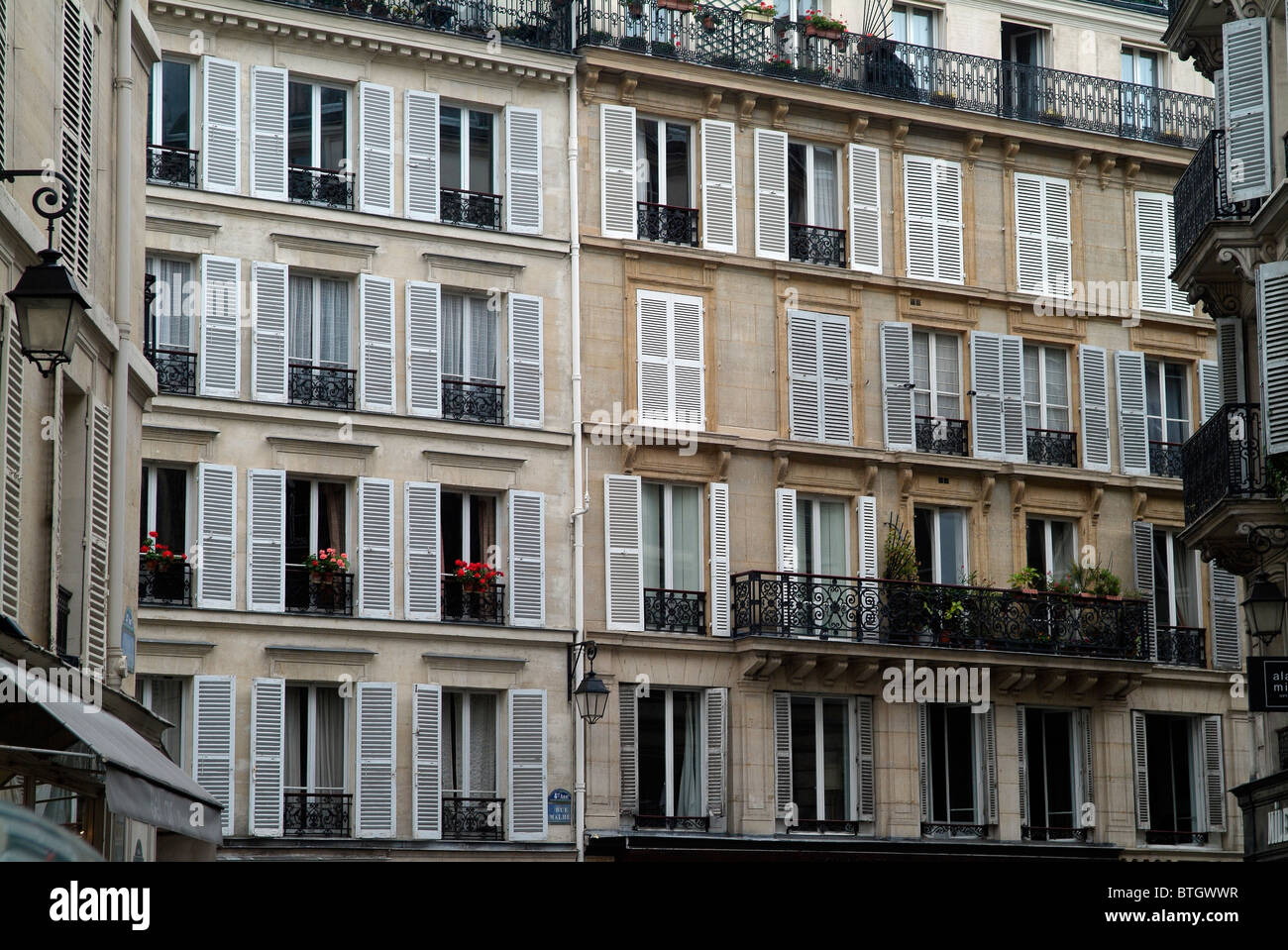 Typical building with apartments in downtown of Paris, capital of ...