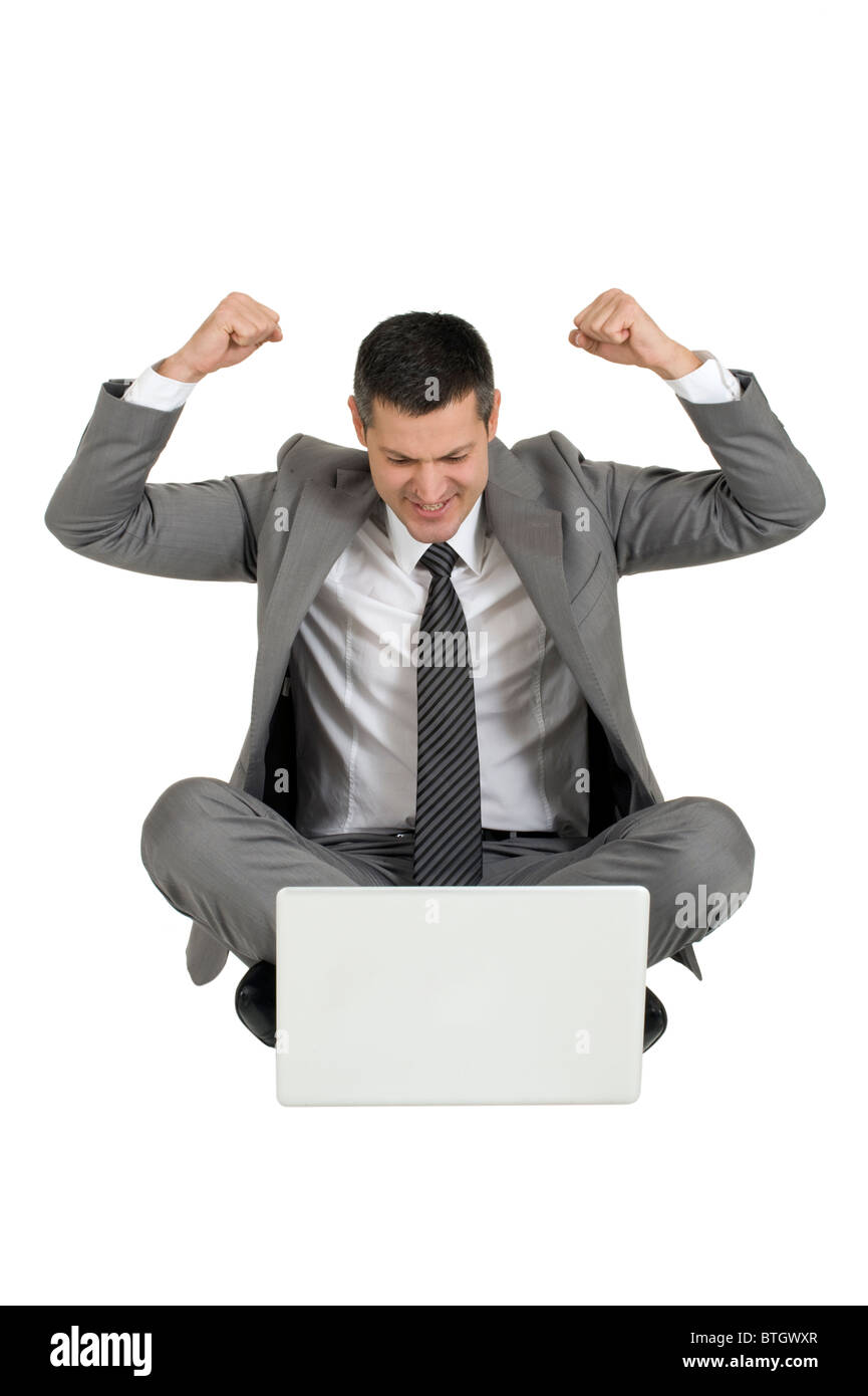 businessman with laptop Stock Photo - Alamy