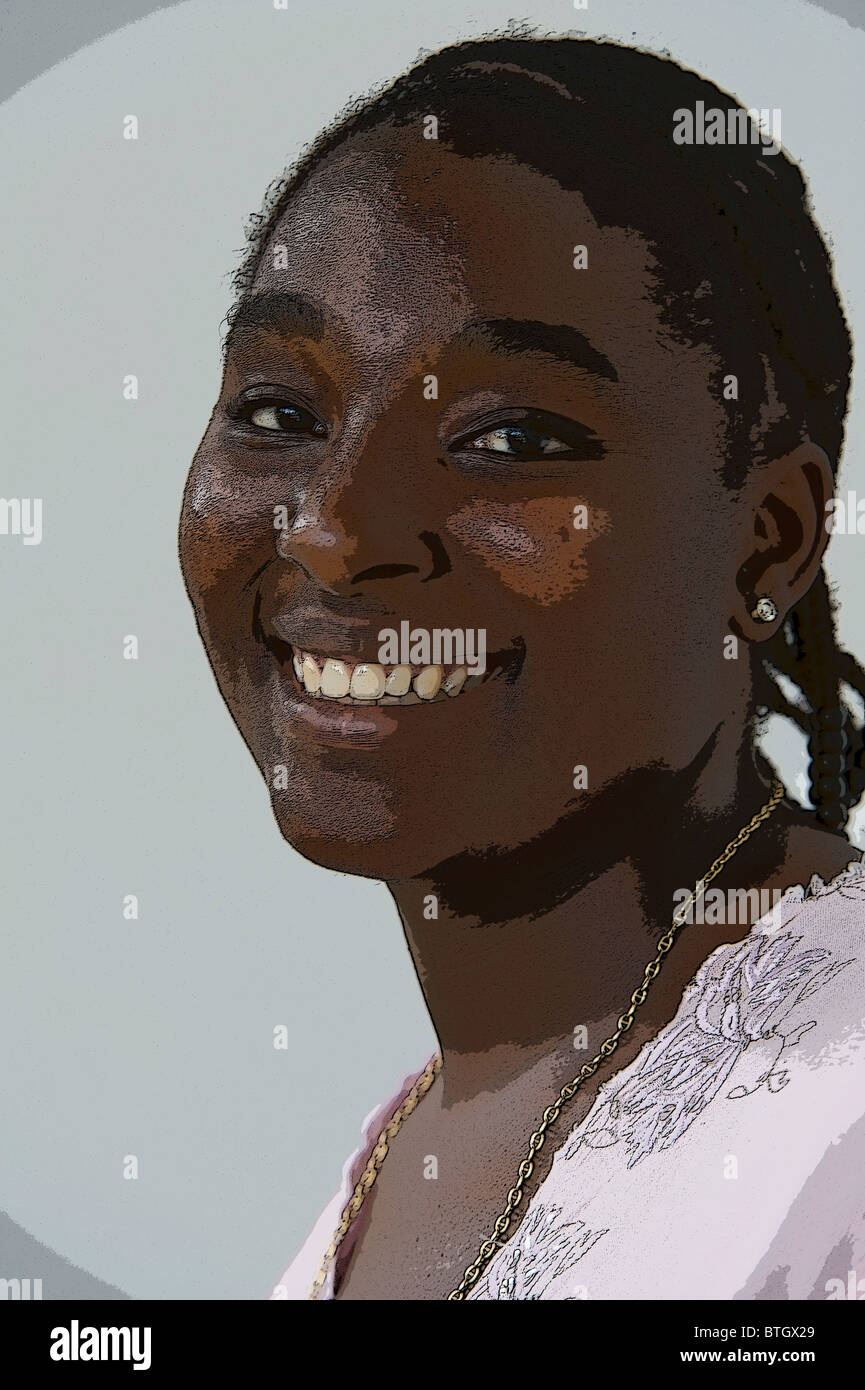 Afro-Caribbean young women, St. Lucia people, Windward Islands West ...