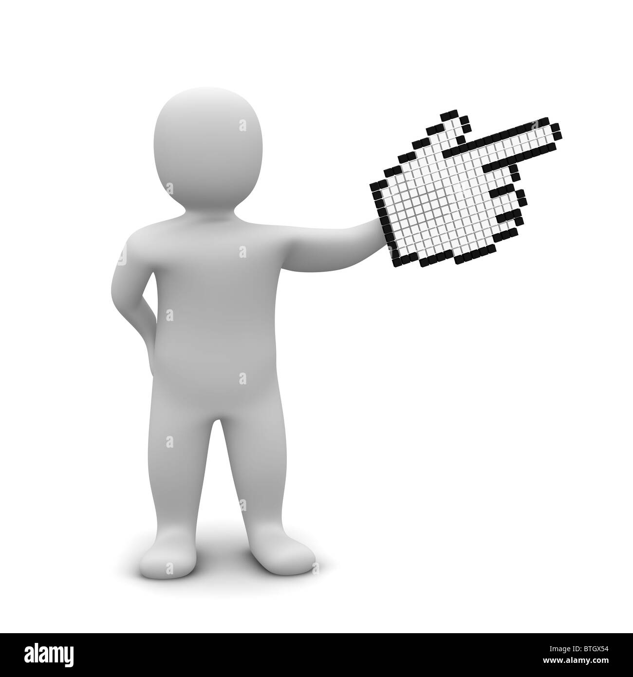 Man pointing with big mouse cursor Stock Photo - Alamy